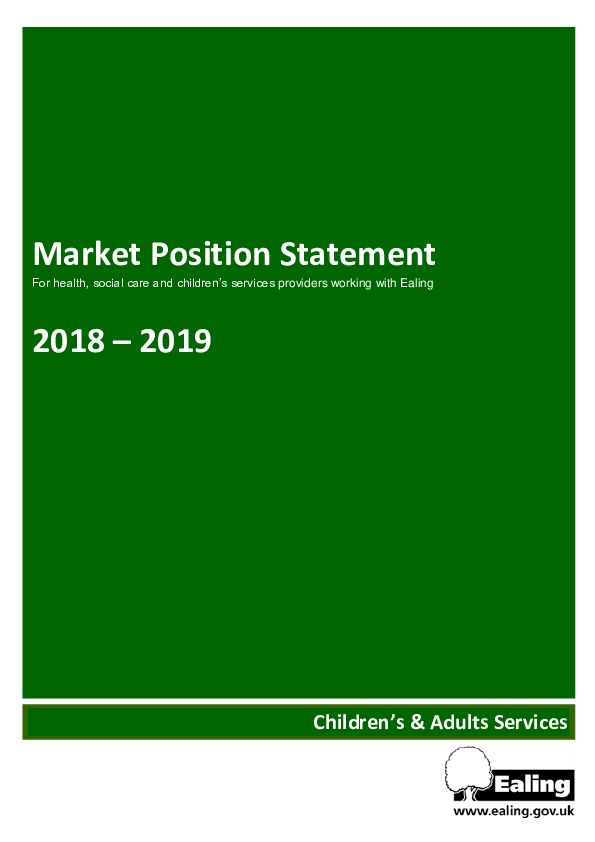 Ealing Market Position Statement 2018-19 - IPC Brookes